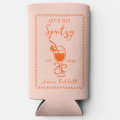 Love At First Spritz Hand Drawn Bridal Shower Seltzer Can Cooler | Zazzle