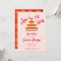 Love at first spritz tower sketch retro pink invitation | Zazzle