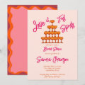 Love at first spritz tower sketch retro pink invitation | Zazzle