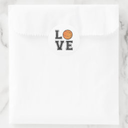 Love Basketball Classic Round Sticker | Zazzle