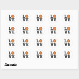 Love Basketball Classic Round Sticker | Zazzle