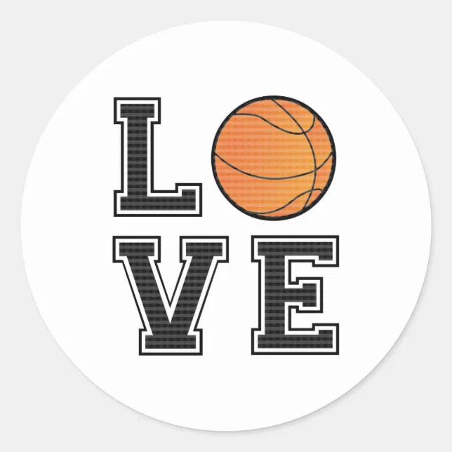 Love Basketball Classic Round Sticker | Zazzle