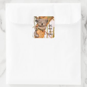 Love Bears All Things Square Sticker | Zazzle