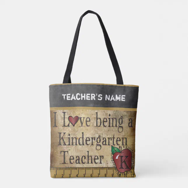 Love Being a Kindergarten Teacher | DIY Name Tote Bag | Zazzle