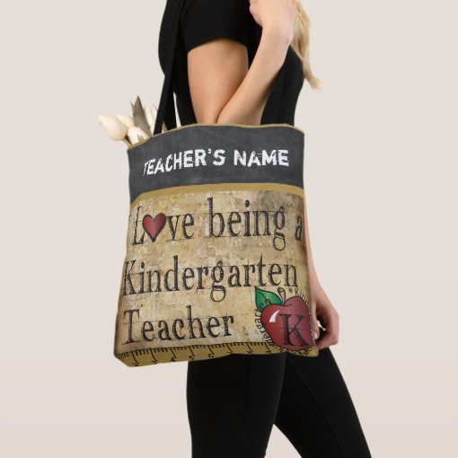 Love Being a Kindergarten Teacher | DIY Name Tote Bag | Zazzle