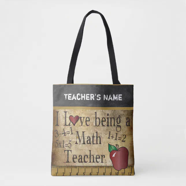 Love Being a Math Teacher | DIY Name Tote Bag | Zazzle