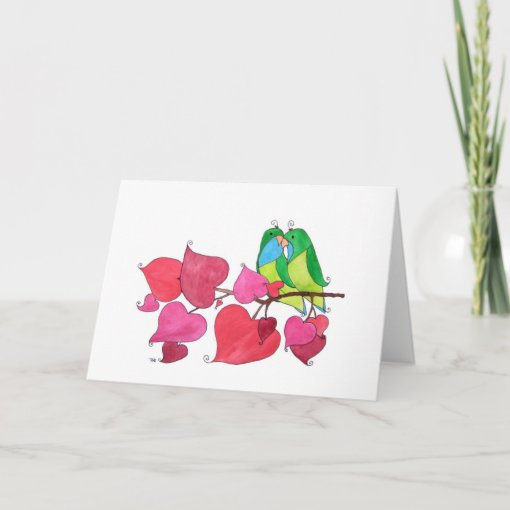 Love Birds, "Congratulations" Card | Zazzle