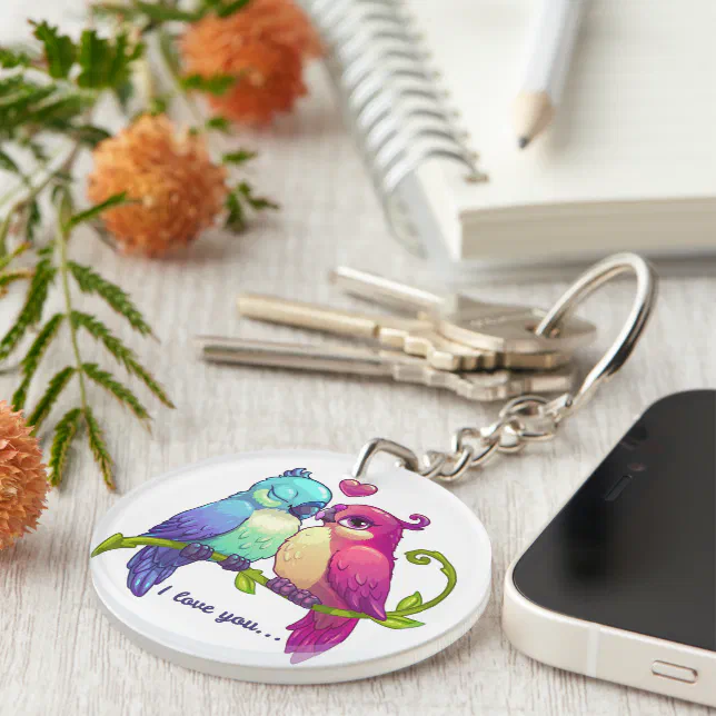 Love Birds Keychain | Zazzle