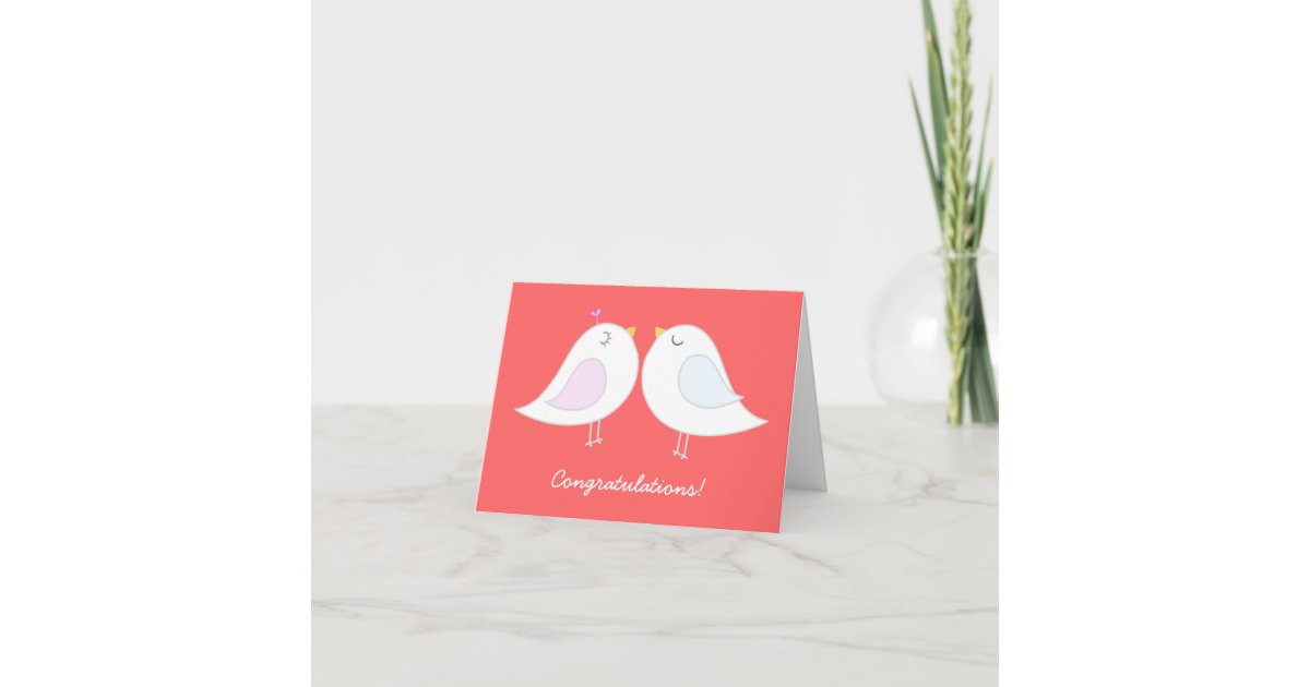 Love Birds Wedding Congratulations Card | Zazzle