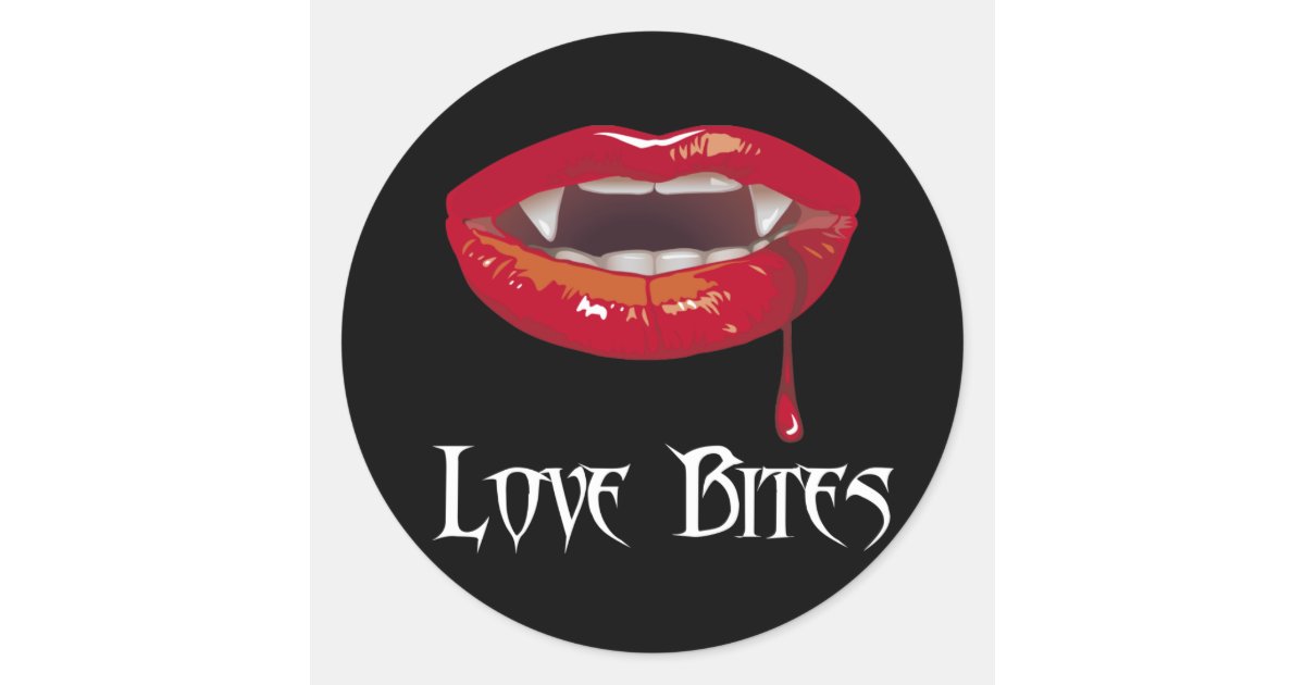 Love Bites Classic Round Sticker | Zazzle.com