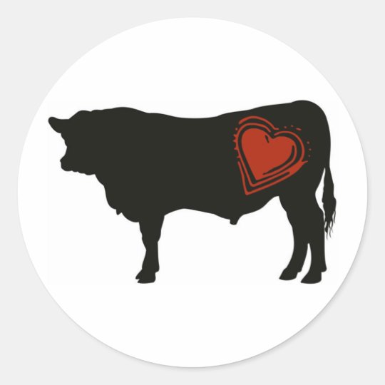 Love Black Angus Beef Classic Round Sticker | Zazzle.com