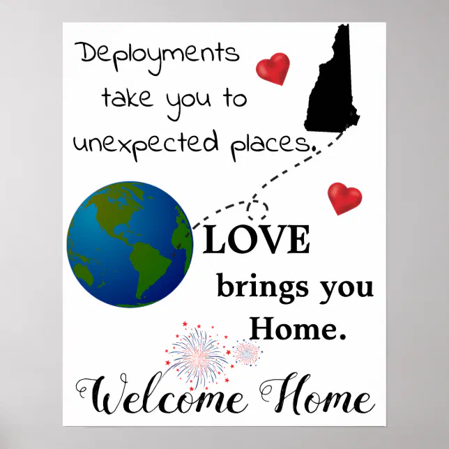 Love Brings You Home Welcome Home Military Poster | Zazzle