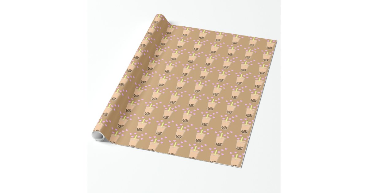 Love Bubble Tea Wrapping Paper | Zazzle