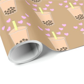 Love Bubble Tea Wrapping Paper | Zazzle