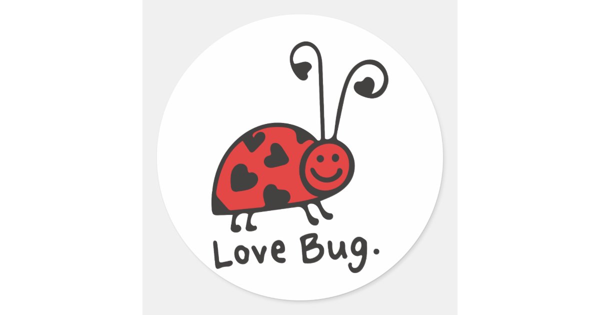 Love Bug Classic Round Sticker | Zazzle