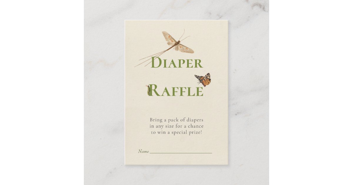 Love Bug Diaper Raffle Baby Shower Insert Card | Zazzle