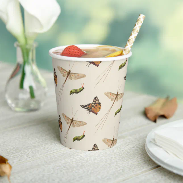 Love Bug Insect Whimsical Paper Cups | Zazzle