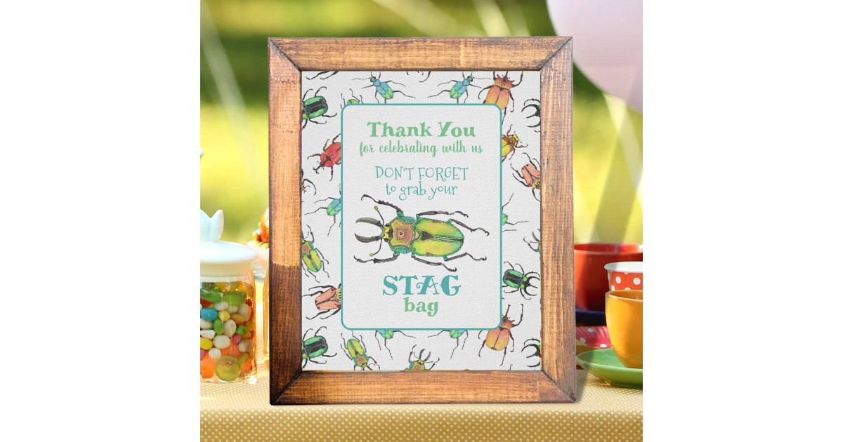 Love Bug Party Favor Thank You Poster | Zazzle