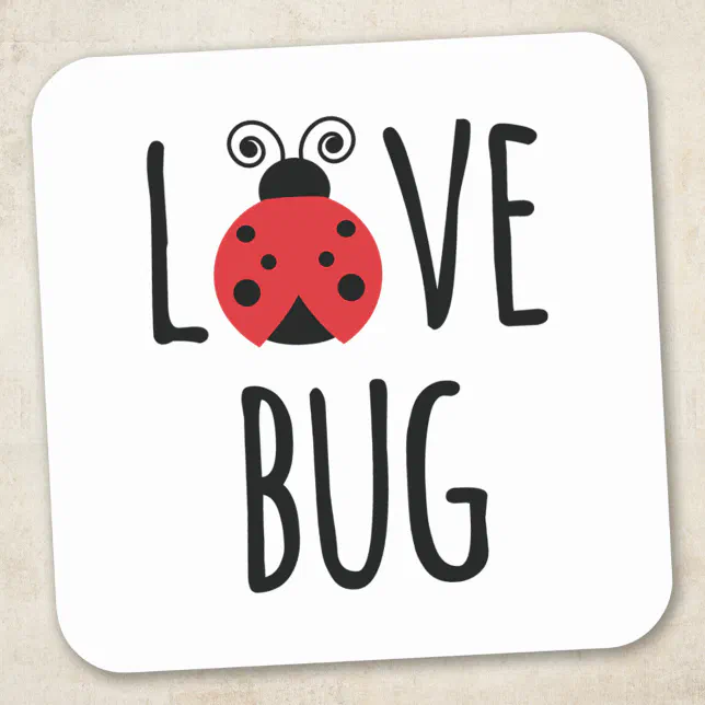 Love Bug Square Sticker | Zazzle