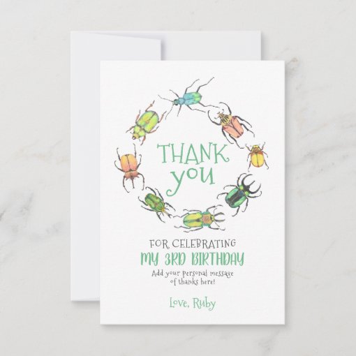Love Bugs Beetles Thank You Card | Zazzle
