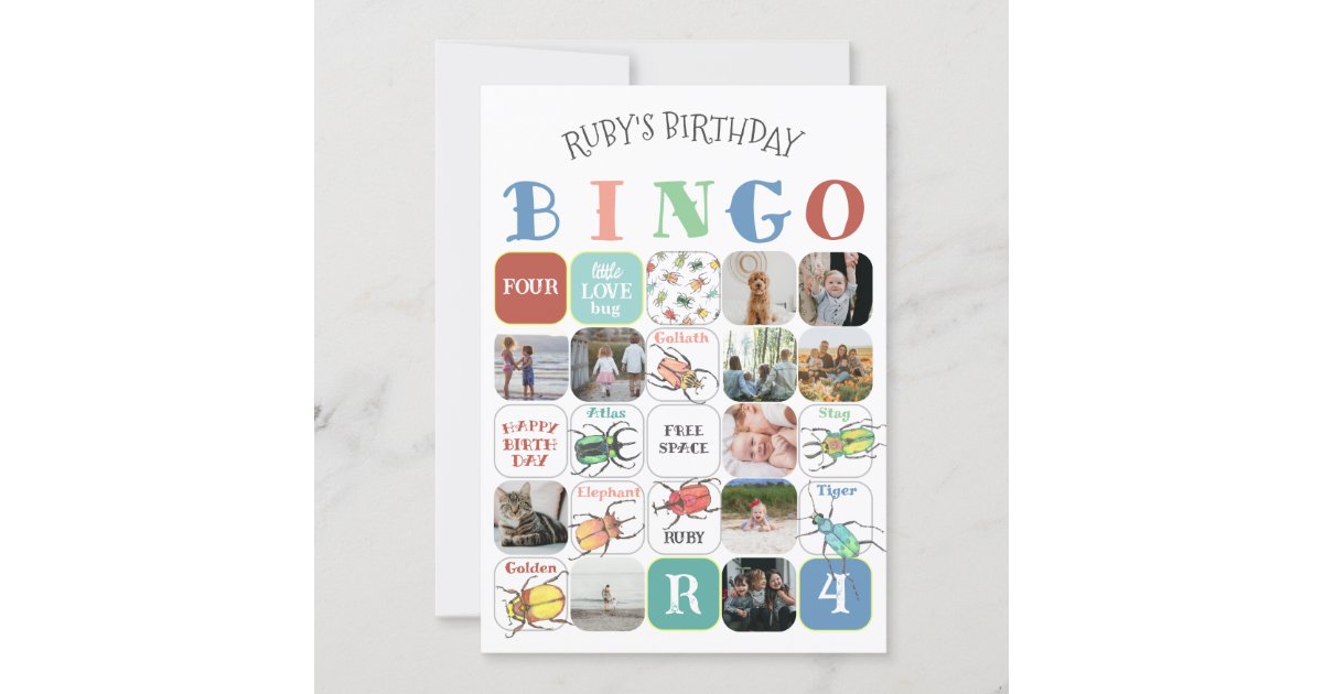 Love Bugs Party Bingo Game Card (version 2) | Zazzle