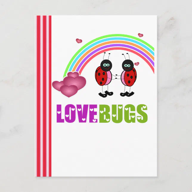 Love bugs Valentine's Day Postcard | Zazzle
