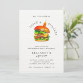 Love & Burgers Monogram I Do BBQ Engagement Party Invitation | Zazzle