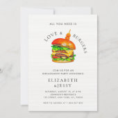 Love & Burgers Monogram I Do BBQ Engagement Party Invitation | Zazzle