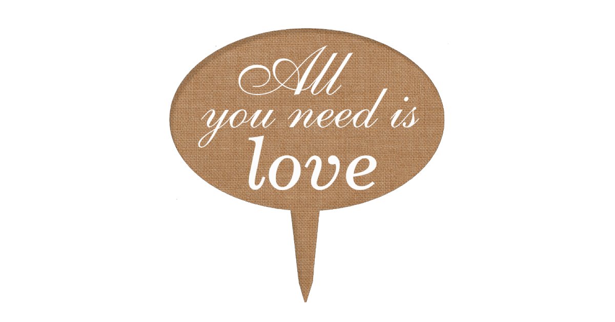 Love Cake Pick on Burlap | Zazzle
