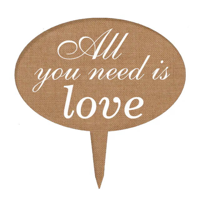 Love Cake Pick on Burlap | Zazzle