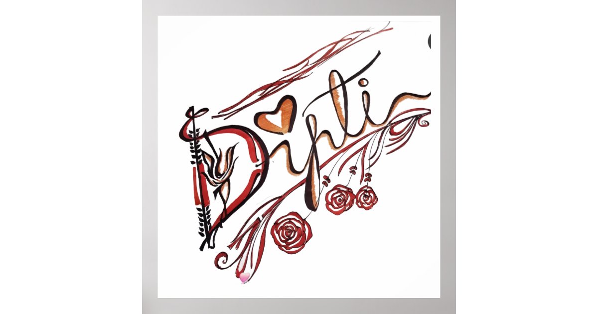 Love Calligraphy Art Poster | Zazzle