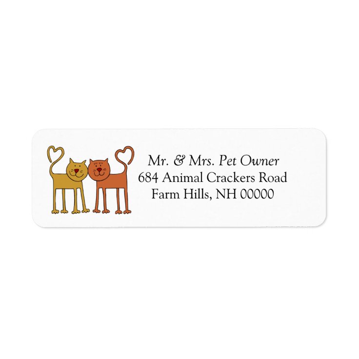 Love Cats Return Address Mail Labels Stickers | Zazzle