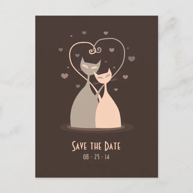 Love Cats - Save the date postcard | Zazzle