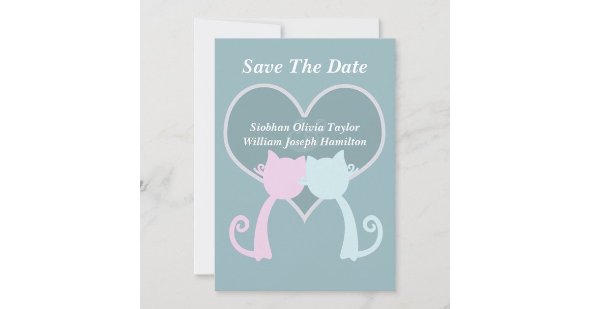 Love Cats Wedding Save The Date | Zazzle