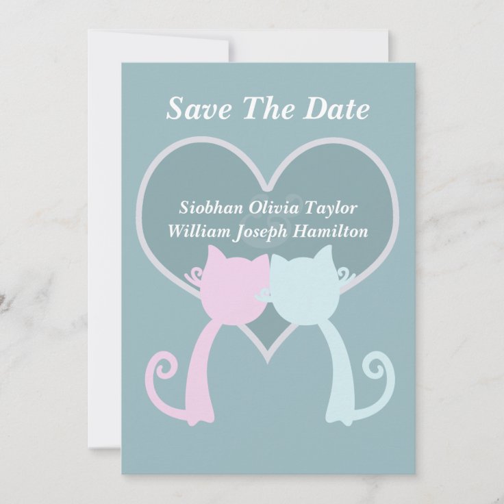 Love Cats Wedding Save The Date | Zazzle