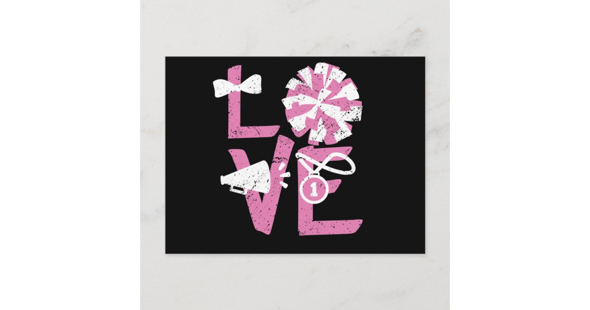Love cheerleading cheerleaders love valentine day postcard | Zazzle