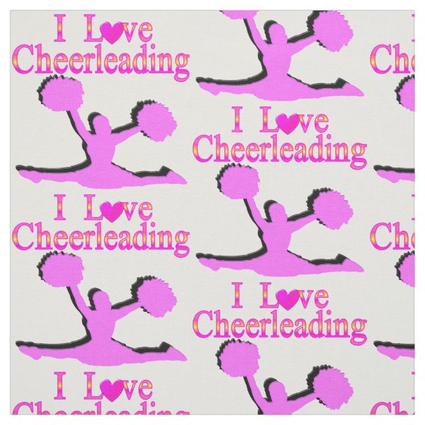 I LOVE CHEERLEADING PERSONALIZED FABRIC | Zazzle.com