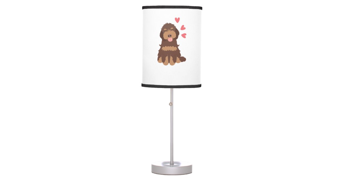 Love Chocolate Phantom Cockapoo Cavapoo Dog Table Lamp | Zazzle