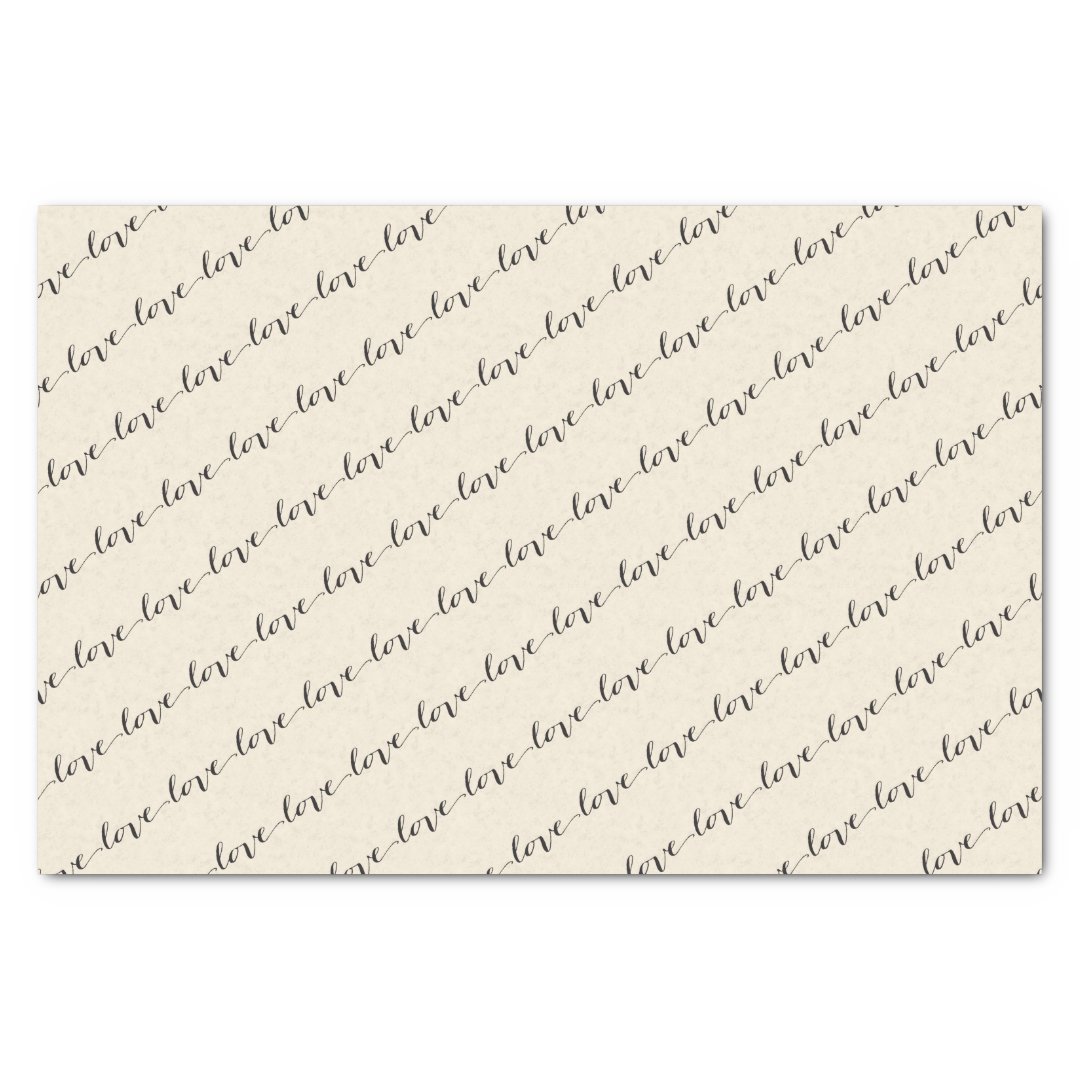 Love Classic Script Chic Calligraphy Tissue Paper | Zazzle