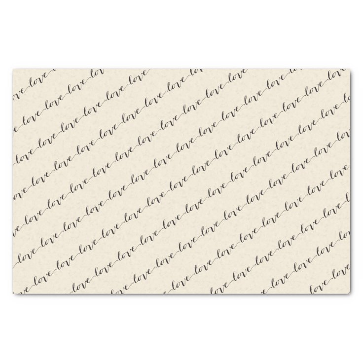 Love Classic Script Chic Calligraphy Tissue Paper | Zazzle