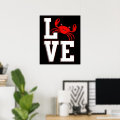 Love Crabs Seafood Crabbing Crab Lobster Sea Poster | Zazzle