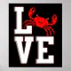 Love Crabs Seafood Crabbing Crab Lobster Sea Poster | Zazzle