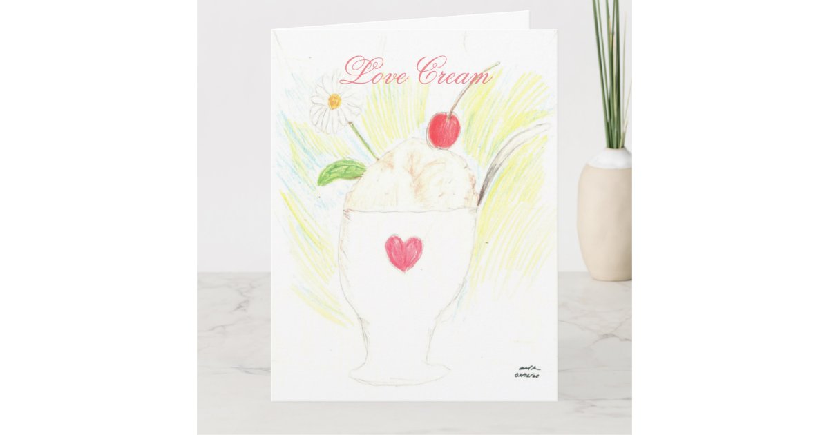 Love Cream Greeting Card | Zazzle