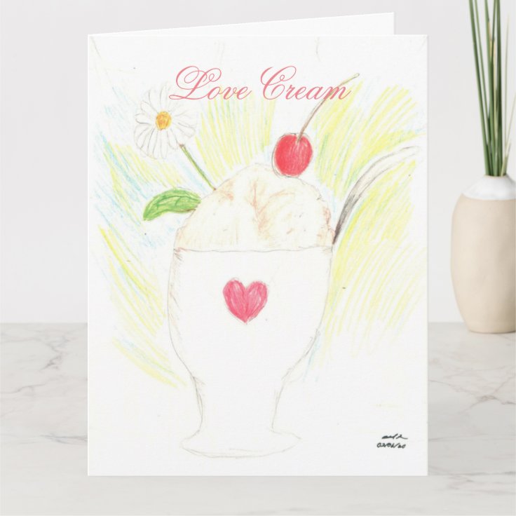 Love Cream Greeting Card | Zazzle