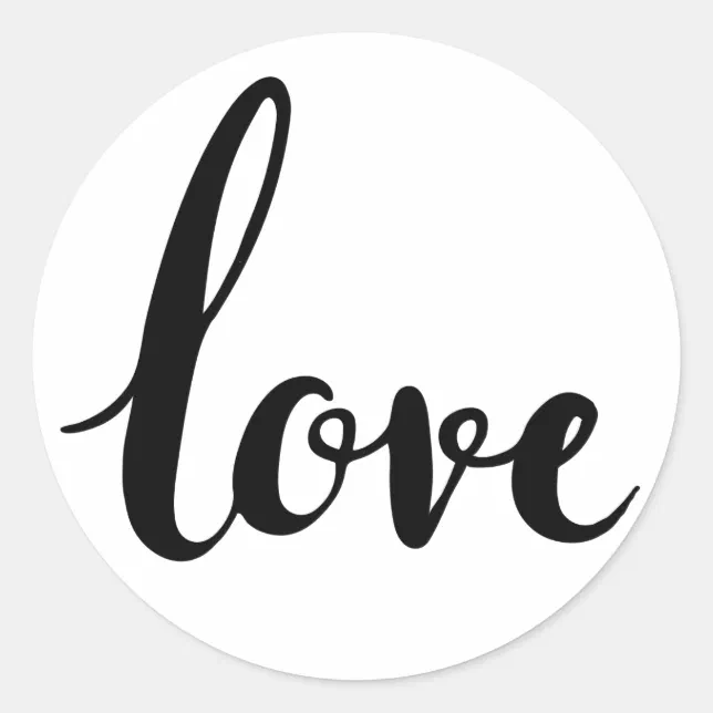 love cursive writing classic round sticker | Zazzle