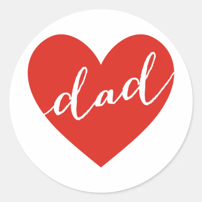 Love dad. happy father's day classic round sticker | Zazzle