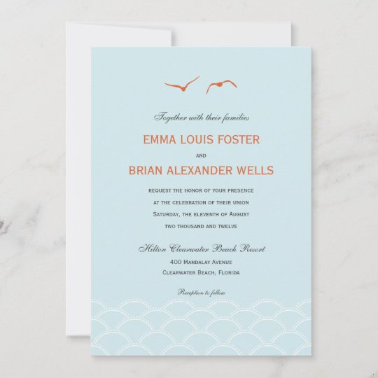 Love Doves Wedding Invitations - Sky Blue | Zazzle.com