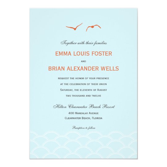 Love Doves Wedding Invitations - Sky Blue | Zazzle.com