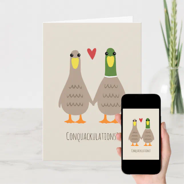 Love Ducks Wedding Congratulations Funny Congrats Card | Zazzle