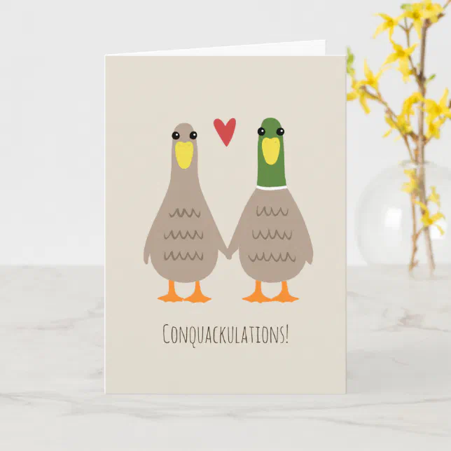 Love Ducks Wedding Congratulations Funny Congrats Card | Zazzle